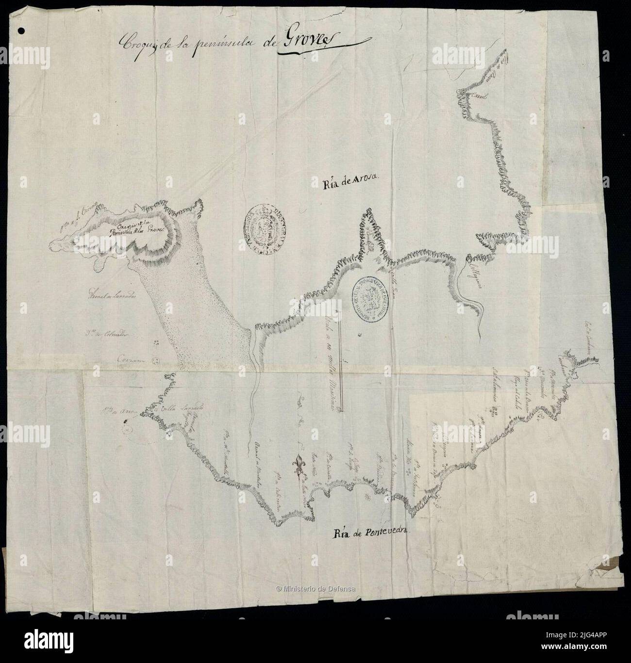 Sketch of the Peninsula de Groves. Manuscript to Plumilla in black ink ...