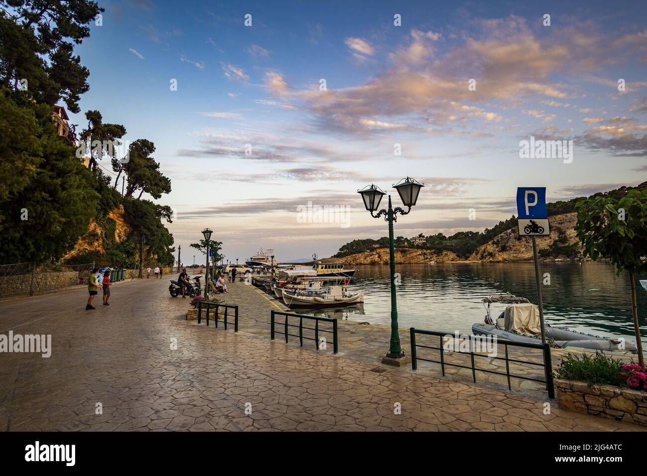 The beautiful seaside town of Patitiri, in Alonissos island, Greece ...
