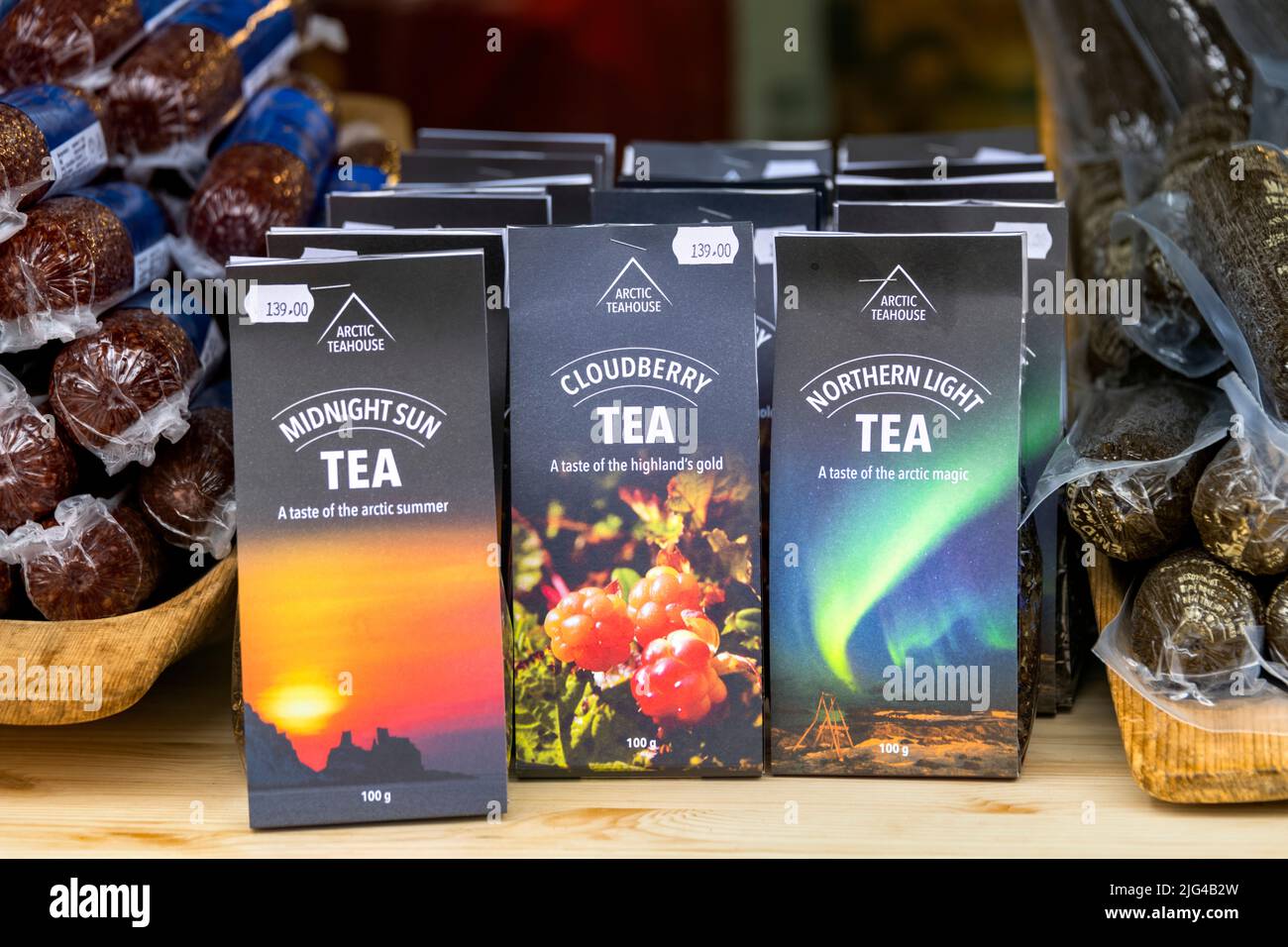 Selection of Norwegian Tea, Midnight Sun Tea, Cloudberry Tea, Northern ...