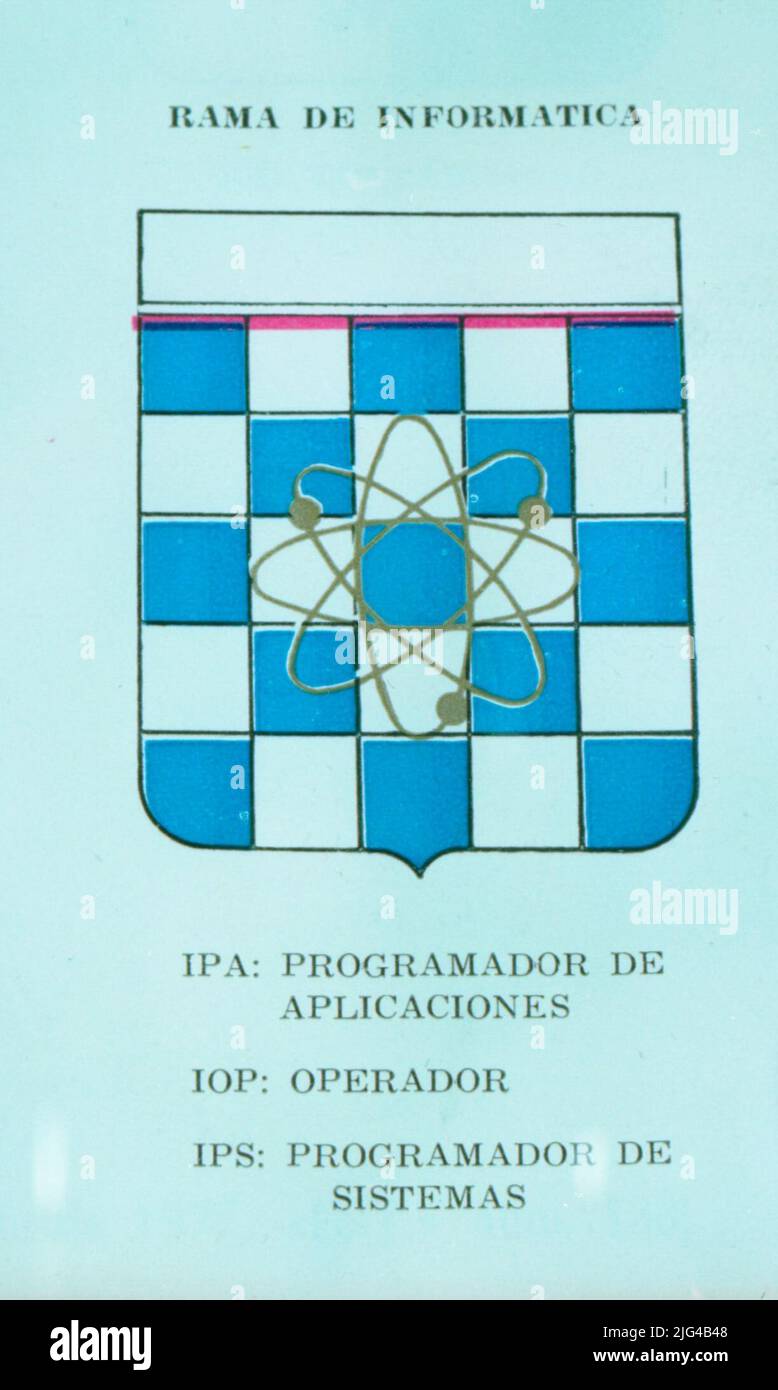 Distinctive of the computer branch: IPA, Application Programmer: IOP ...