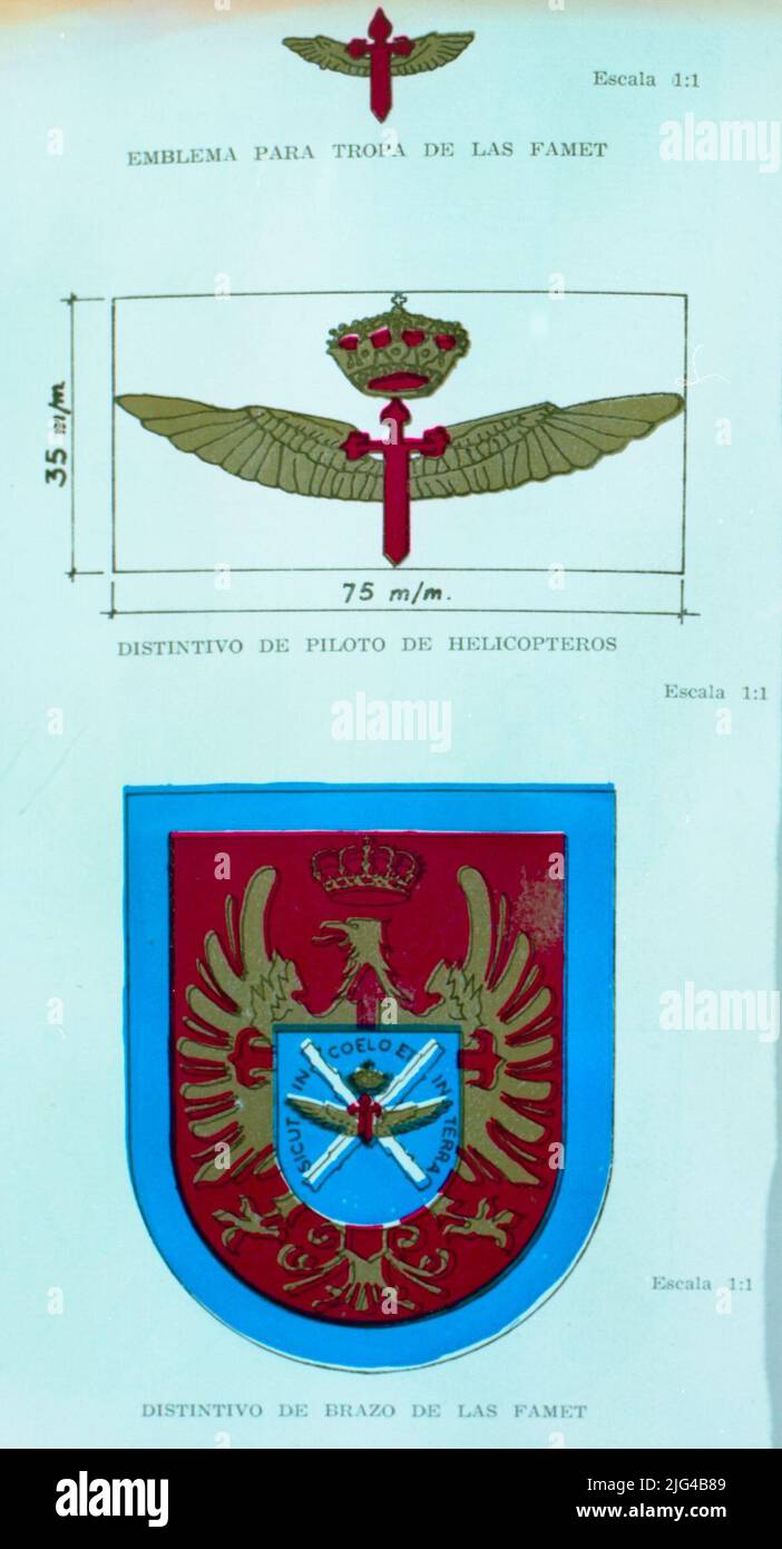 Emblem for FAMET troops and distinctive helicopter and family pilots ...