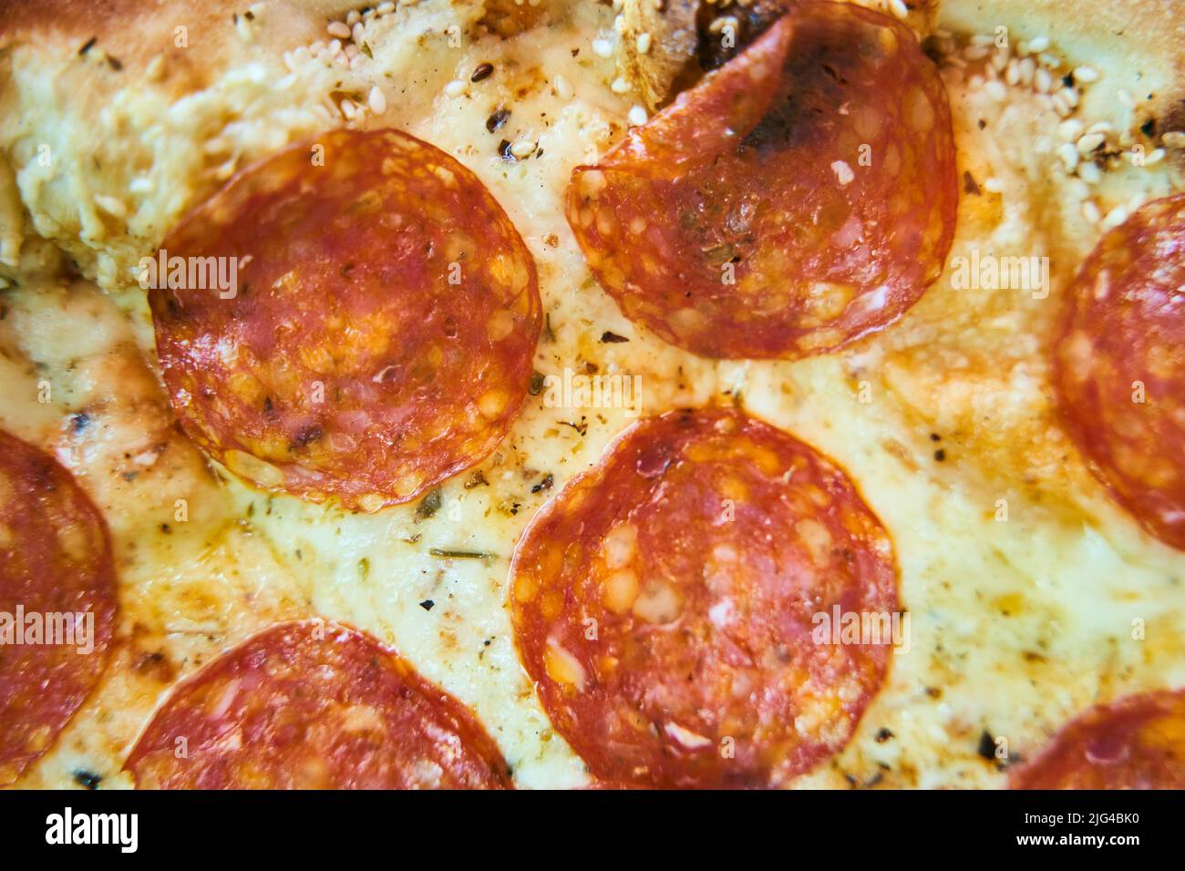 Delicious fresh pepperoni pizza in a box close up Stock Photo - Alamy