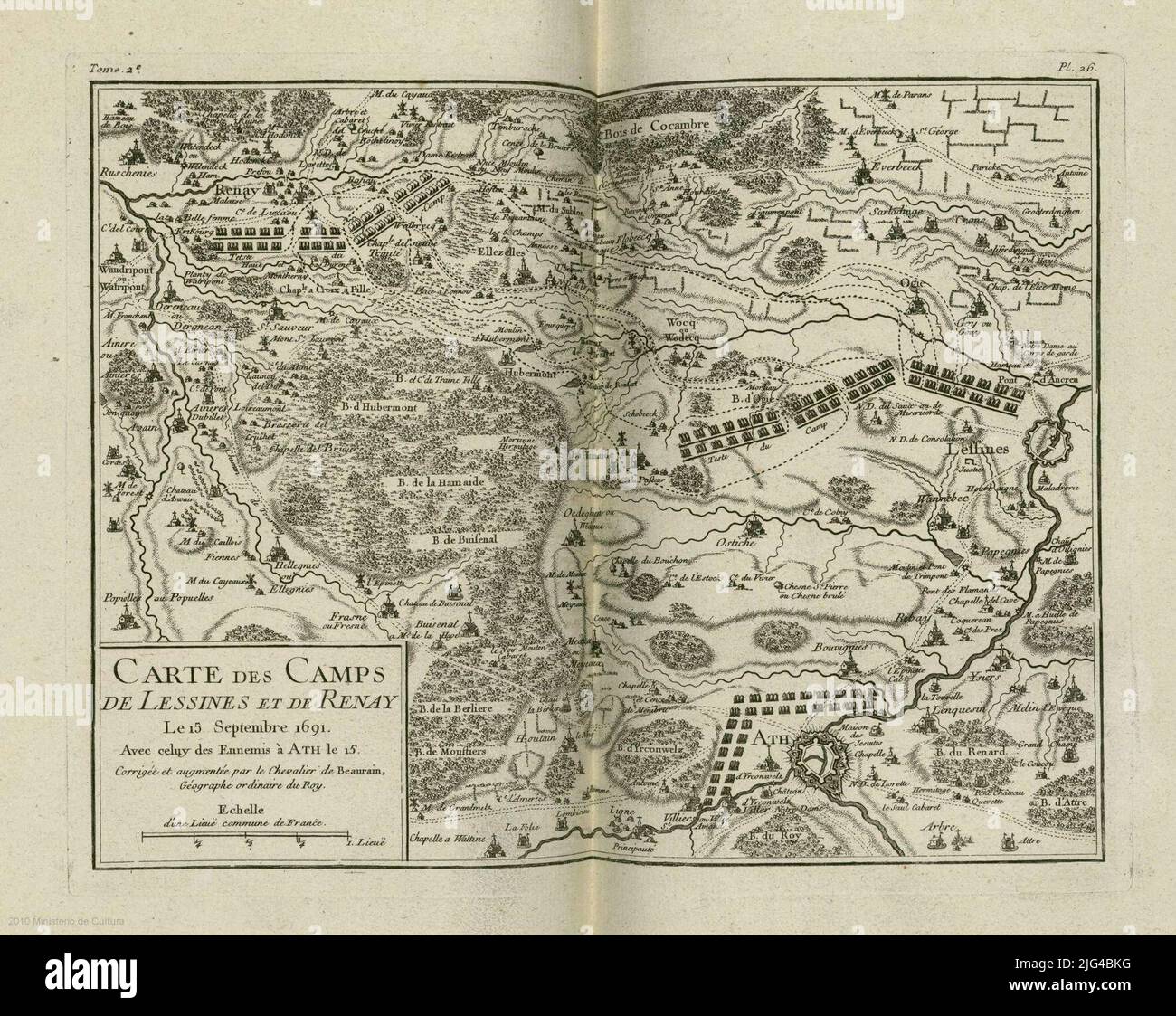 Map of Lessines and Renay camps: September 15, 1691 with ... on 15 ...