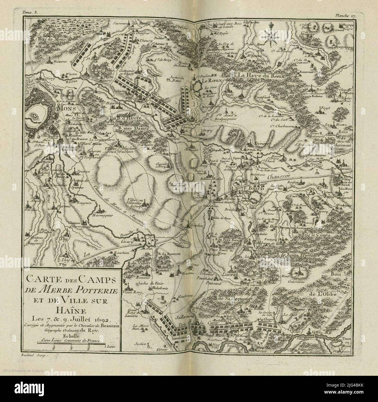 Map of Merbe Potterie and City Camps on hatred: July 7 and 9, 1692 ...