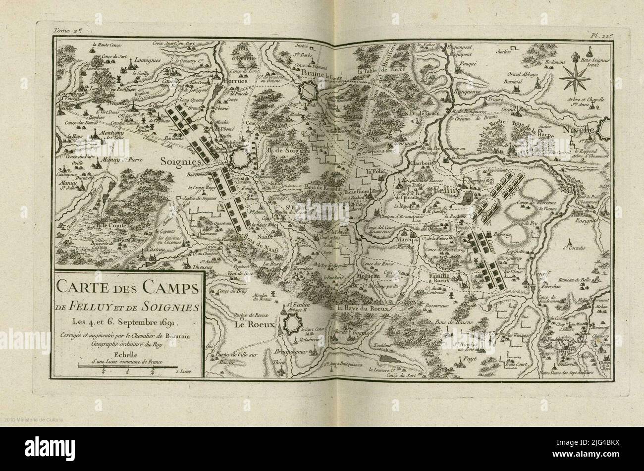 Camp map of Felluy and Soignies: September 4 and 6, 1691: [Campaign ...