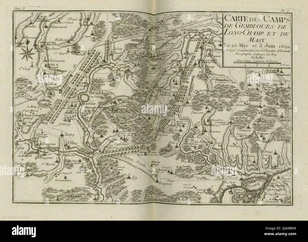Map of the Gemblours de Long - Champ and Masy camps: from 25 May and ...