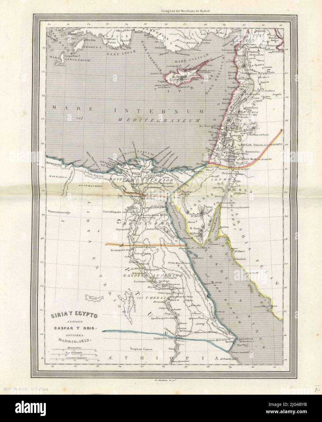 Syria and ancient Egypto. Meridian graduate margins of origin: Madrid ...