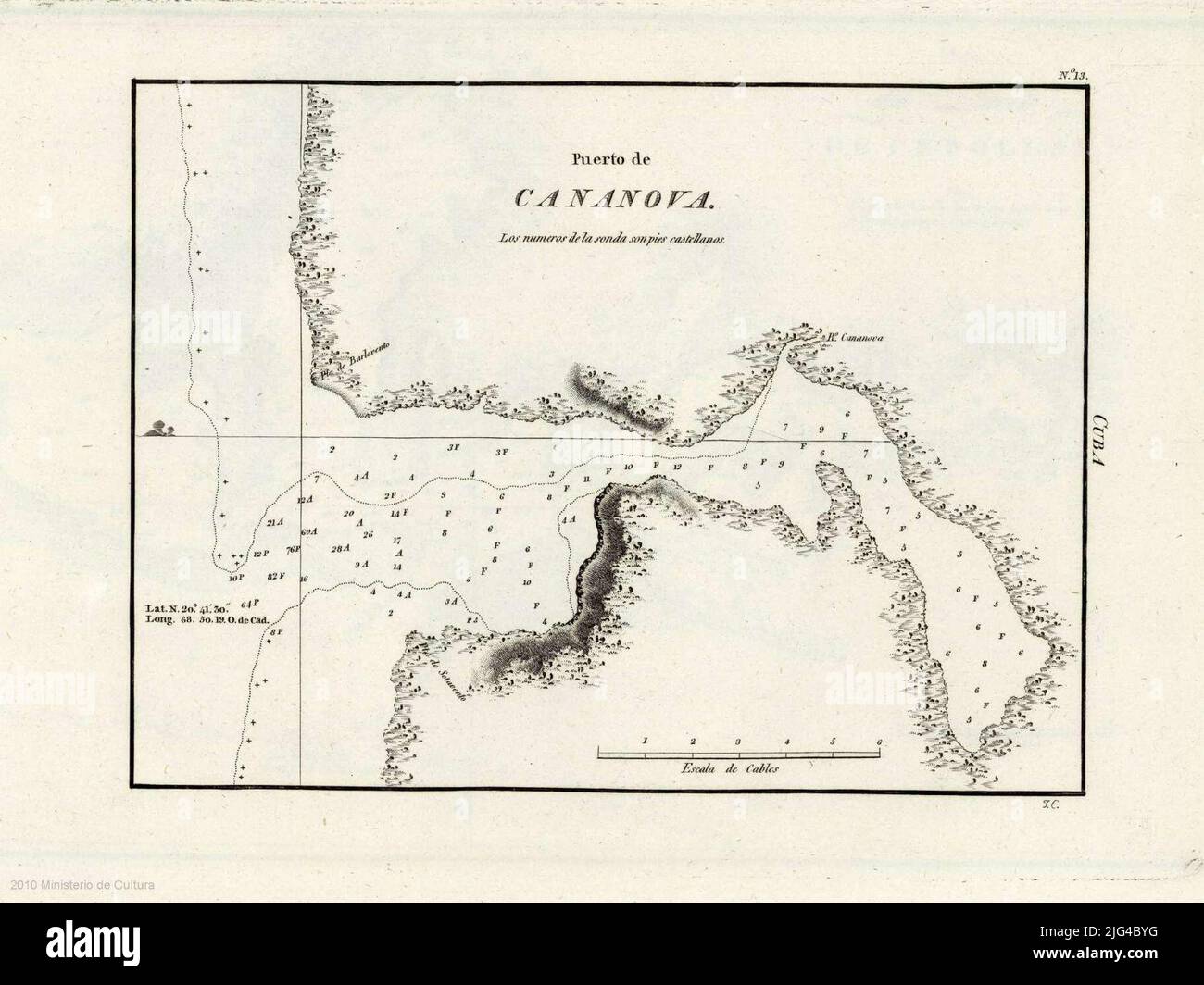 Puerto de Cananova. It presents the entrance to the port and the mouth ...
