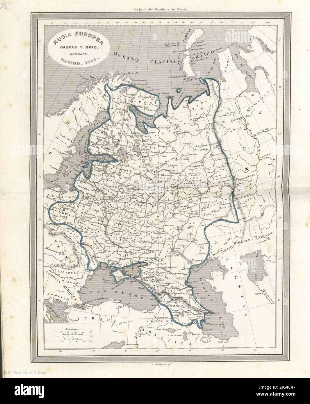 European Russia. Meridian graduate margins of origin: Madrid relieved ...