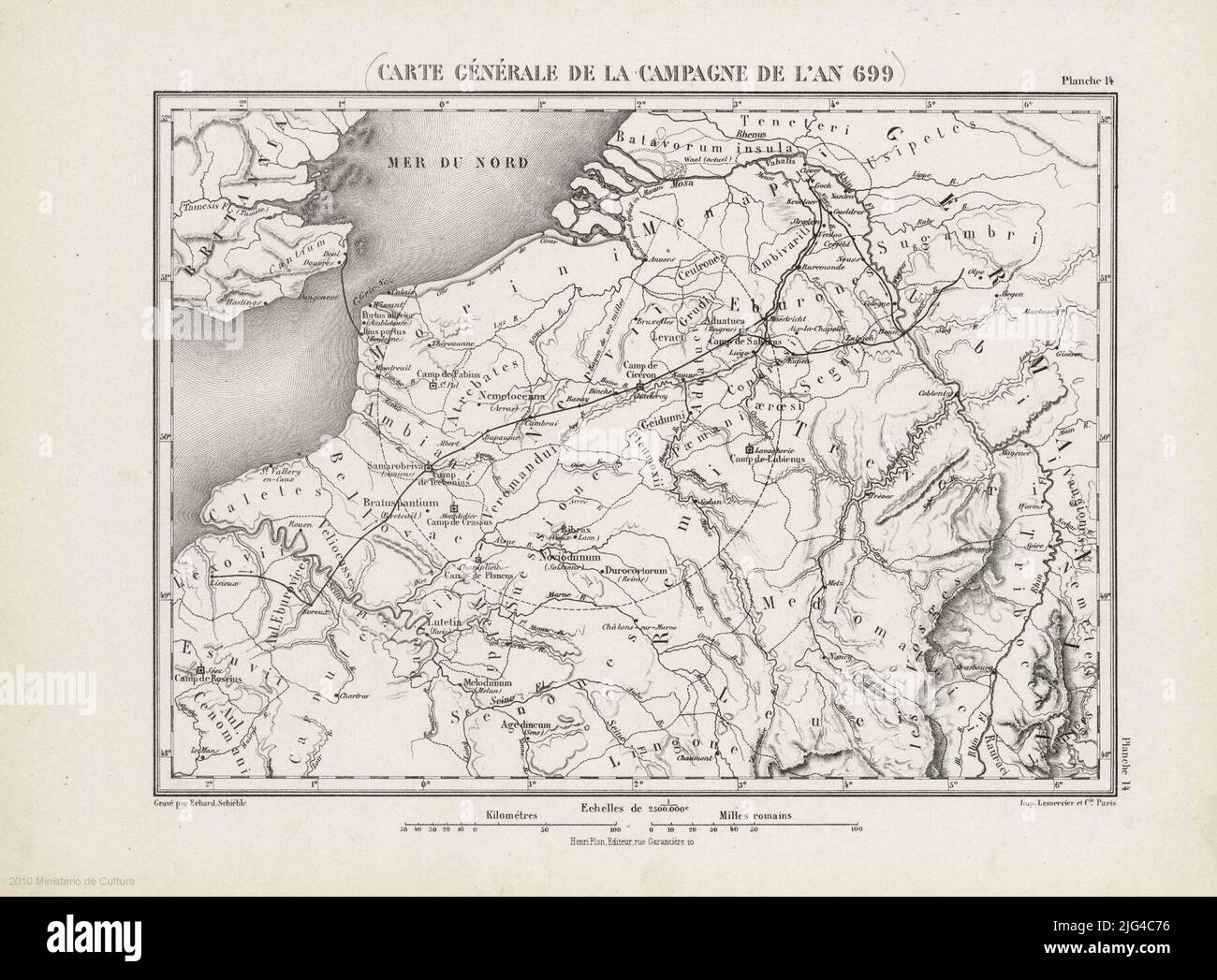 General map of the year campaign 699. Graphic scale also in 'Milles ...