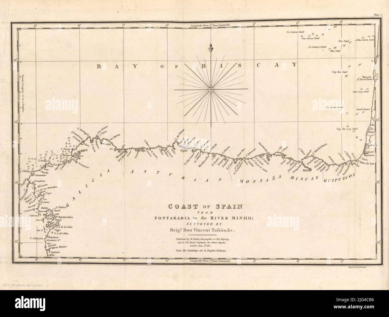 Coast of Spain : from Fontarabia to the River Minho. Oriented with lis ...
