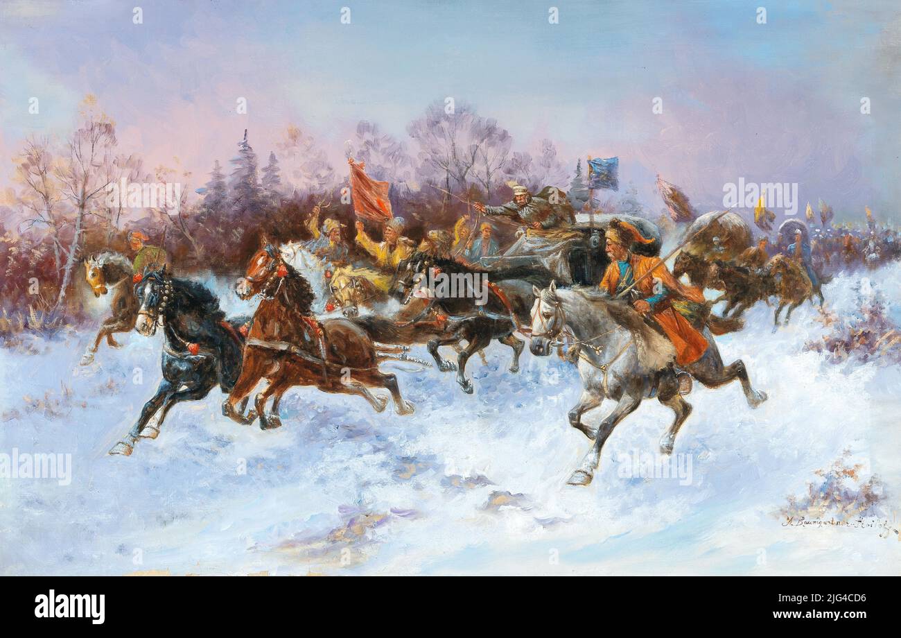 Goldtransport in Sibirien (Gold transport in Siberia) painting by Adolf ...