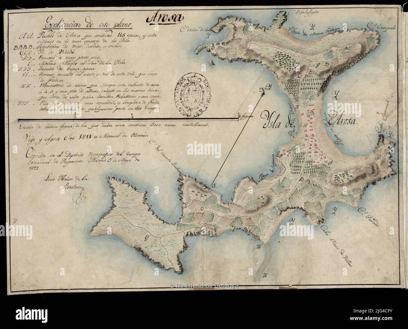 The Rose. Manuscript signed and signed by the author Graphic scale of ...
