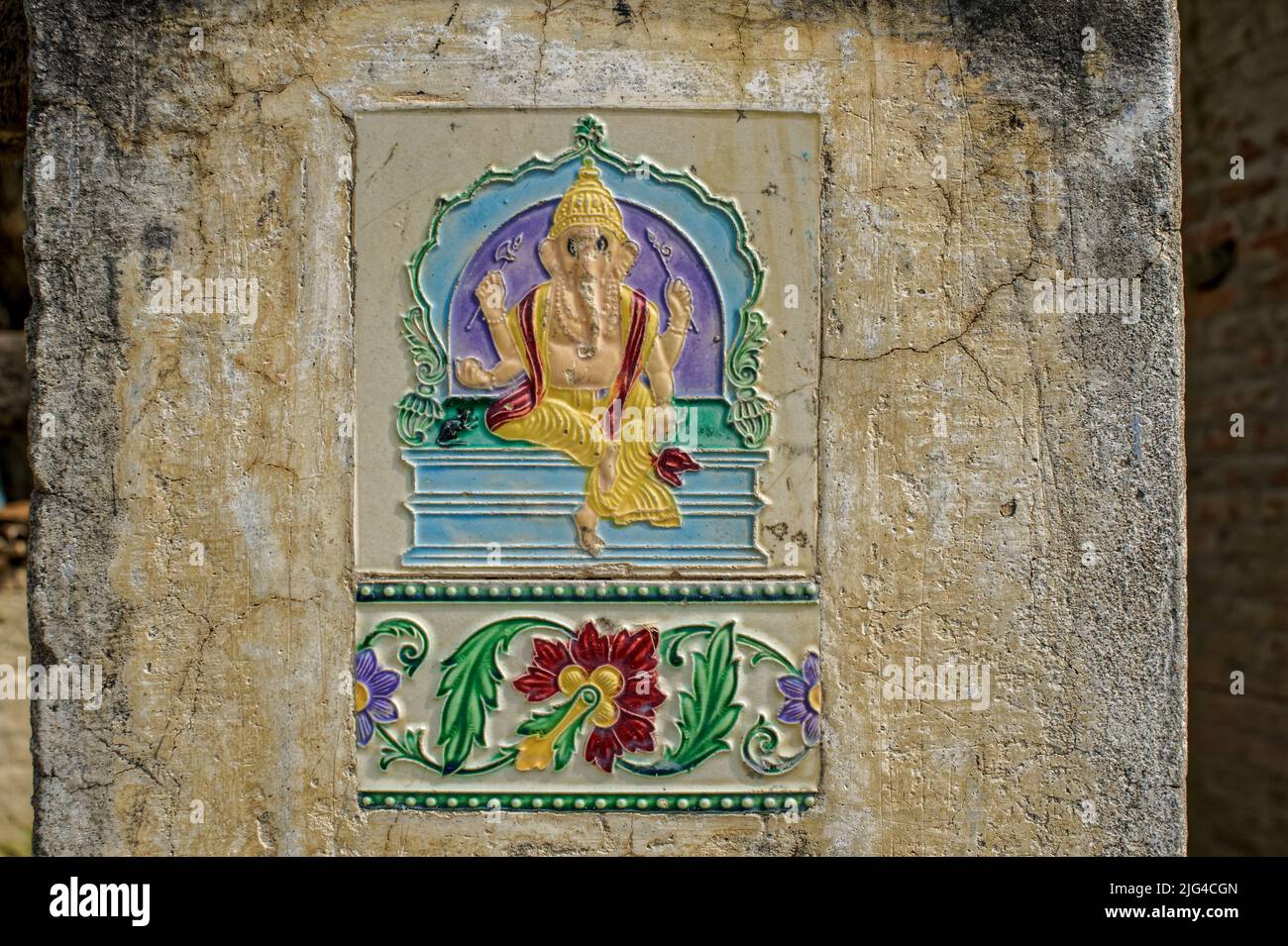 08 23 2008 Idol Of Lord Ganesh In Japanese Tile Painting Kaushambi 60km ...
