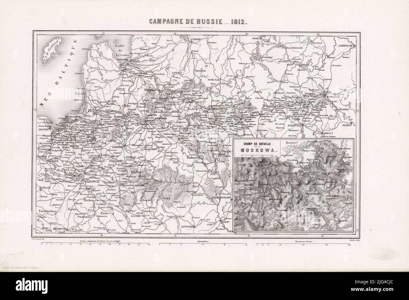 Russian campaign 1812: [Partial map of Russia with the plan of the ...