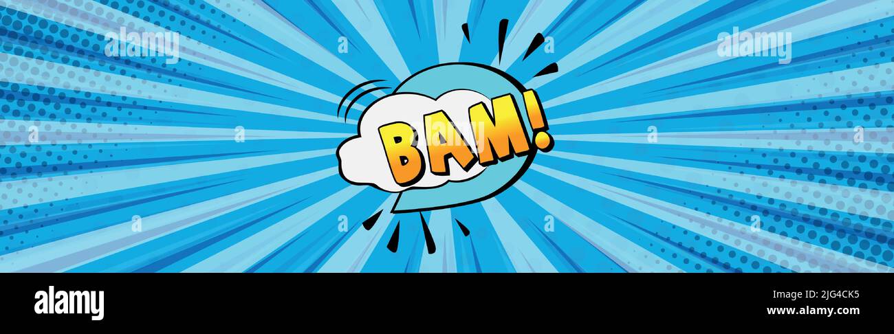 Comic zoom inscription BAM on a colored background - Vector ...
