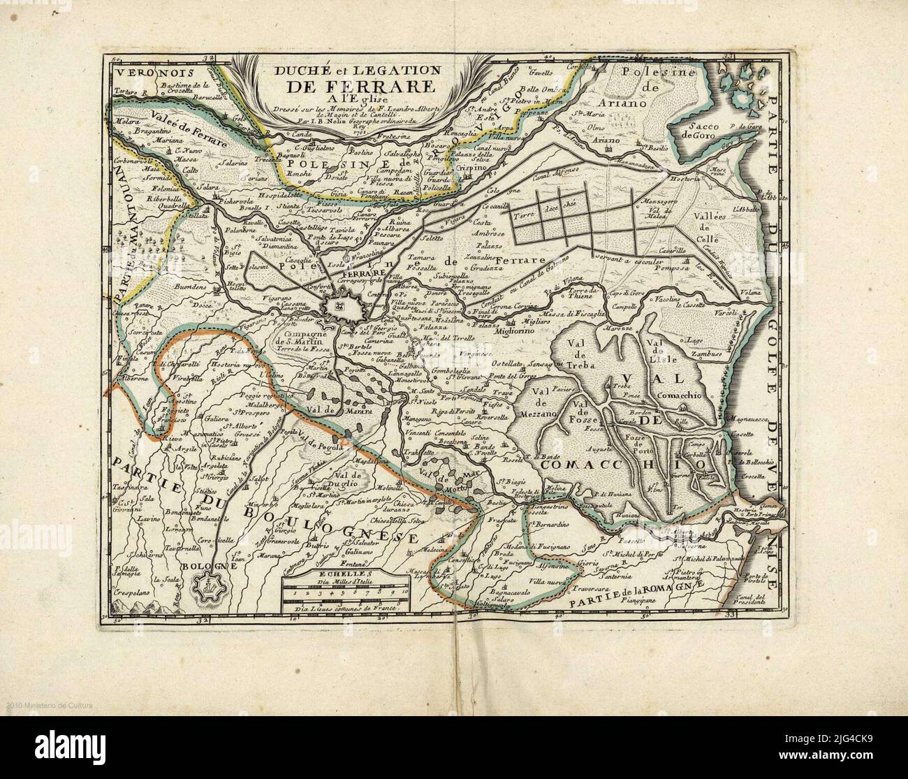 Duchy and Ferrare Legation to the Church: [General map]. Graphic scale ...