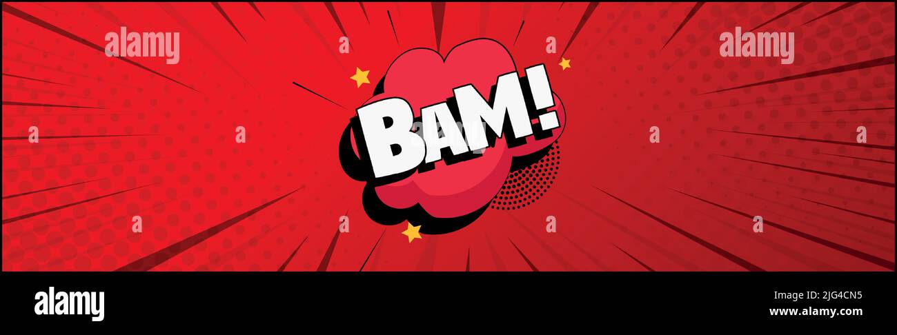 Comic lettering BAM on white background - Vector illustration Stock ...