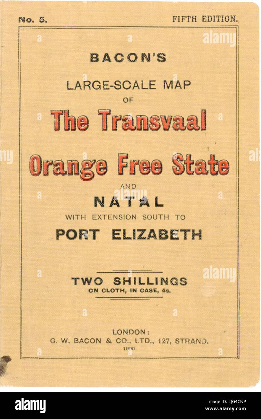 Bacon's Large-Print Map of the Transvaal and Orange Free State. It also ...