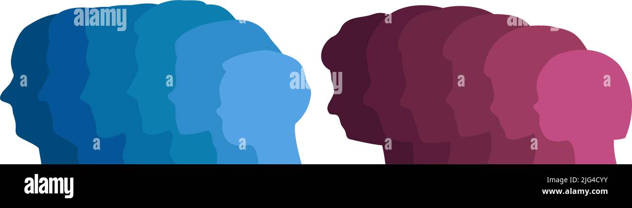 Human maturation. Aging silhouettes of boy and girl, from child to ...