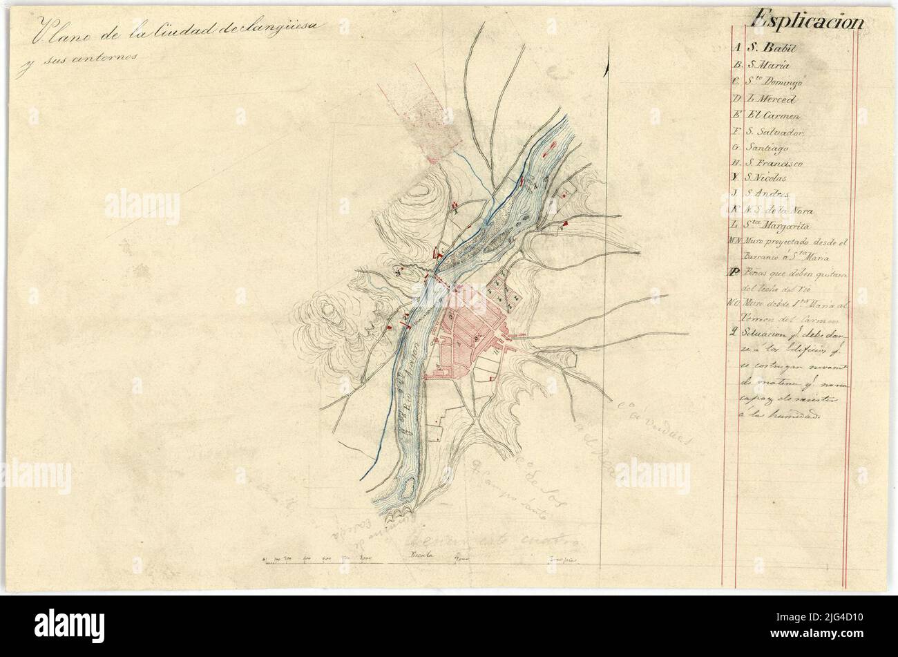 Plan of the city of Sangüesa and its contours [map]. Date taken from ...