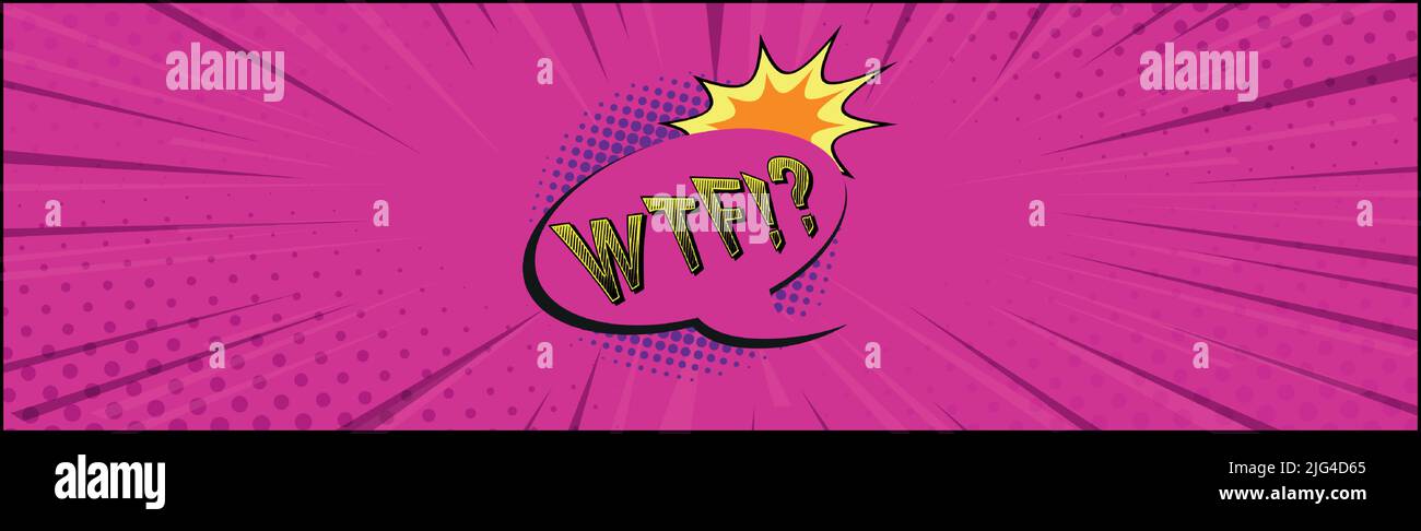 Comic zoom inscription WTF on a colored background - Vector ...