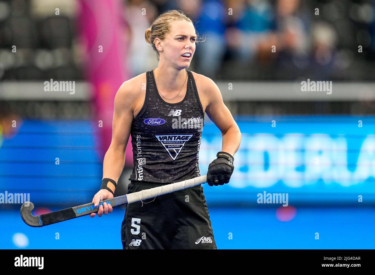 AMSTELVEEN, NETHERLANDS - JULY 7: Frances Davies of New Zealand prior ...