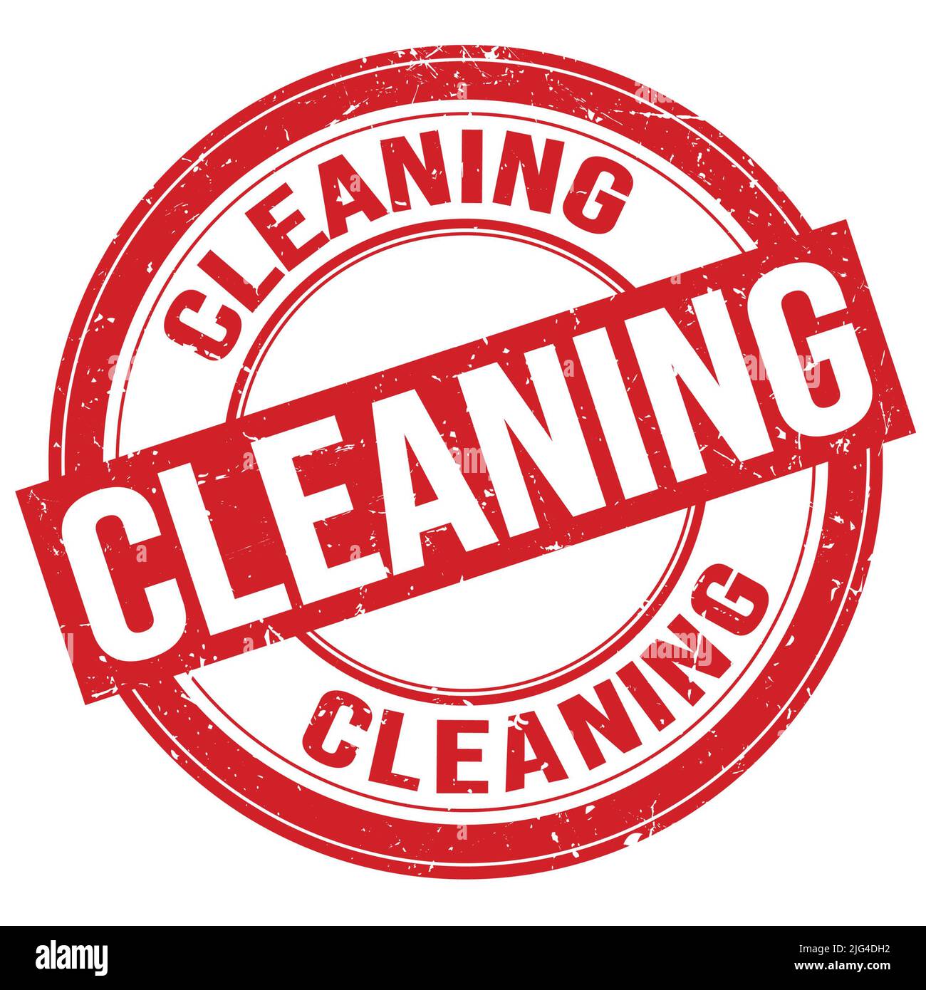 CLEANING text written on red round grungy stamp sign Stock Photo - Alamy