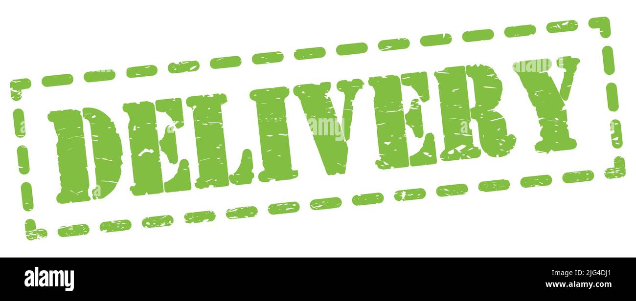 DELIVERY text written on green dash stamp sign Stock Photo - Alamy