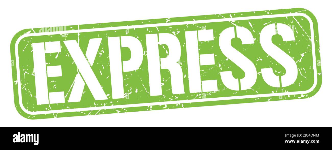 EXPRESS text written on green grungy stamp sign Stock Photo - Alamy