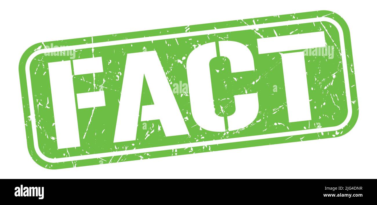 FACT text written on green grungy stamp sign Stock Photo - Alamy