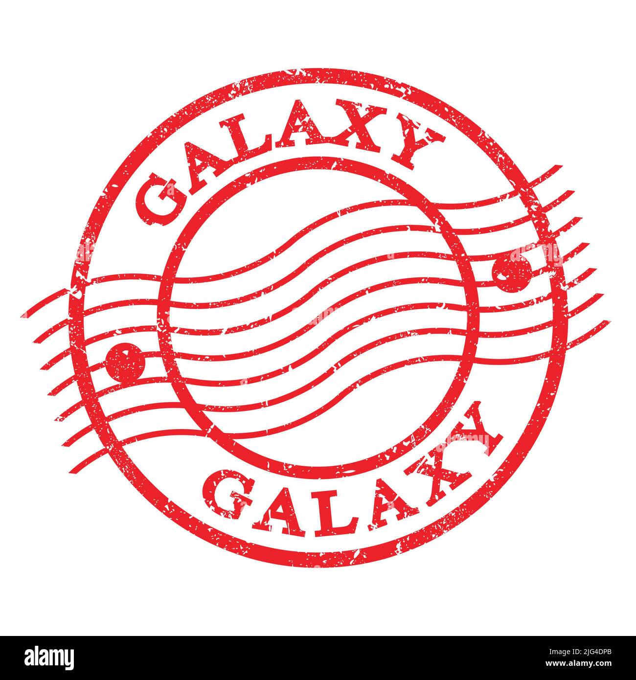 GALAXY, text written on red grungy postal stamp Stock Photo - Alamy