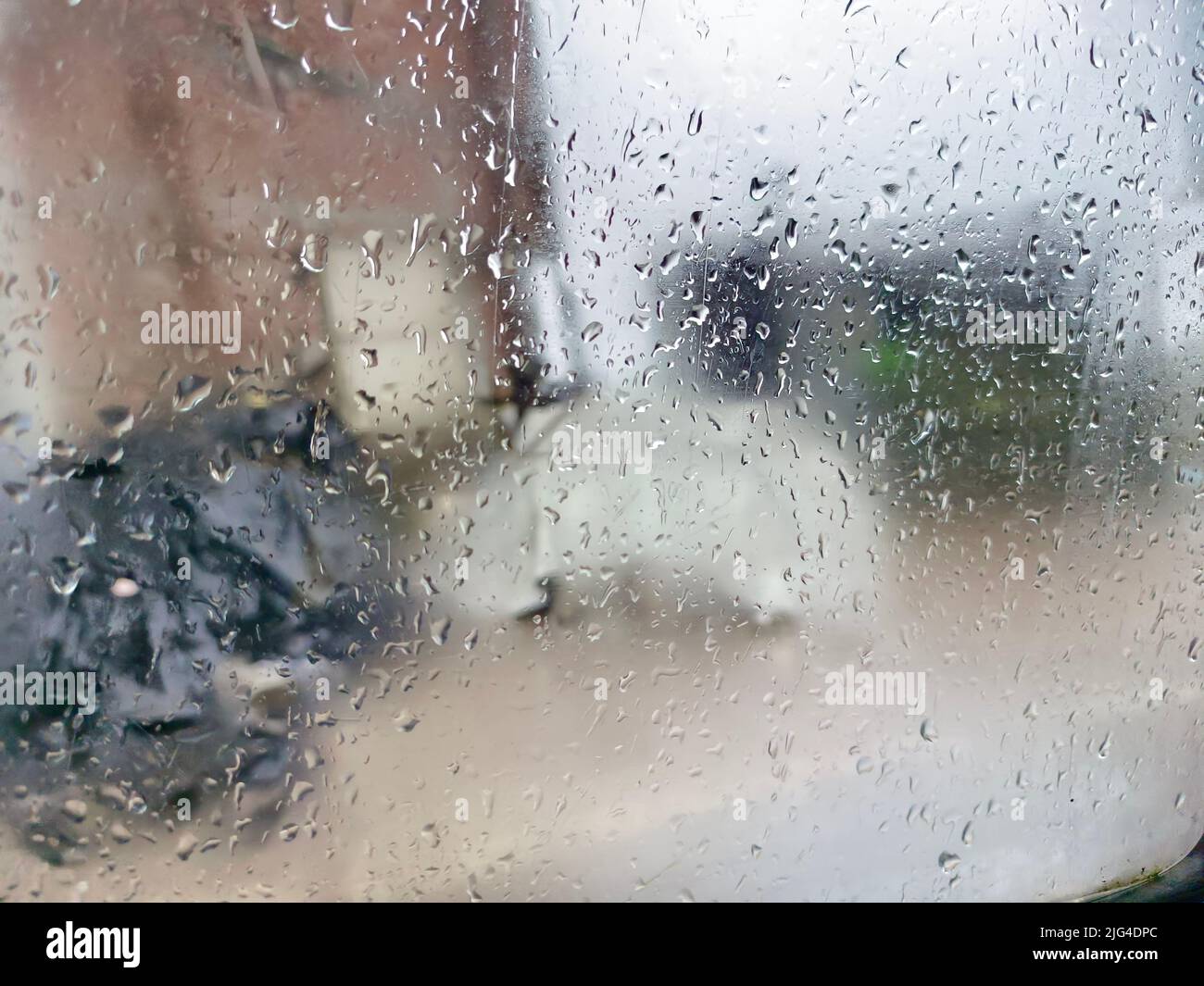 Water drops on the glass,Concept of driving in rain, bad driving ...