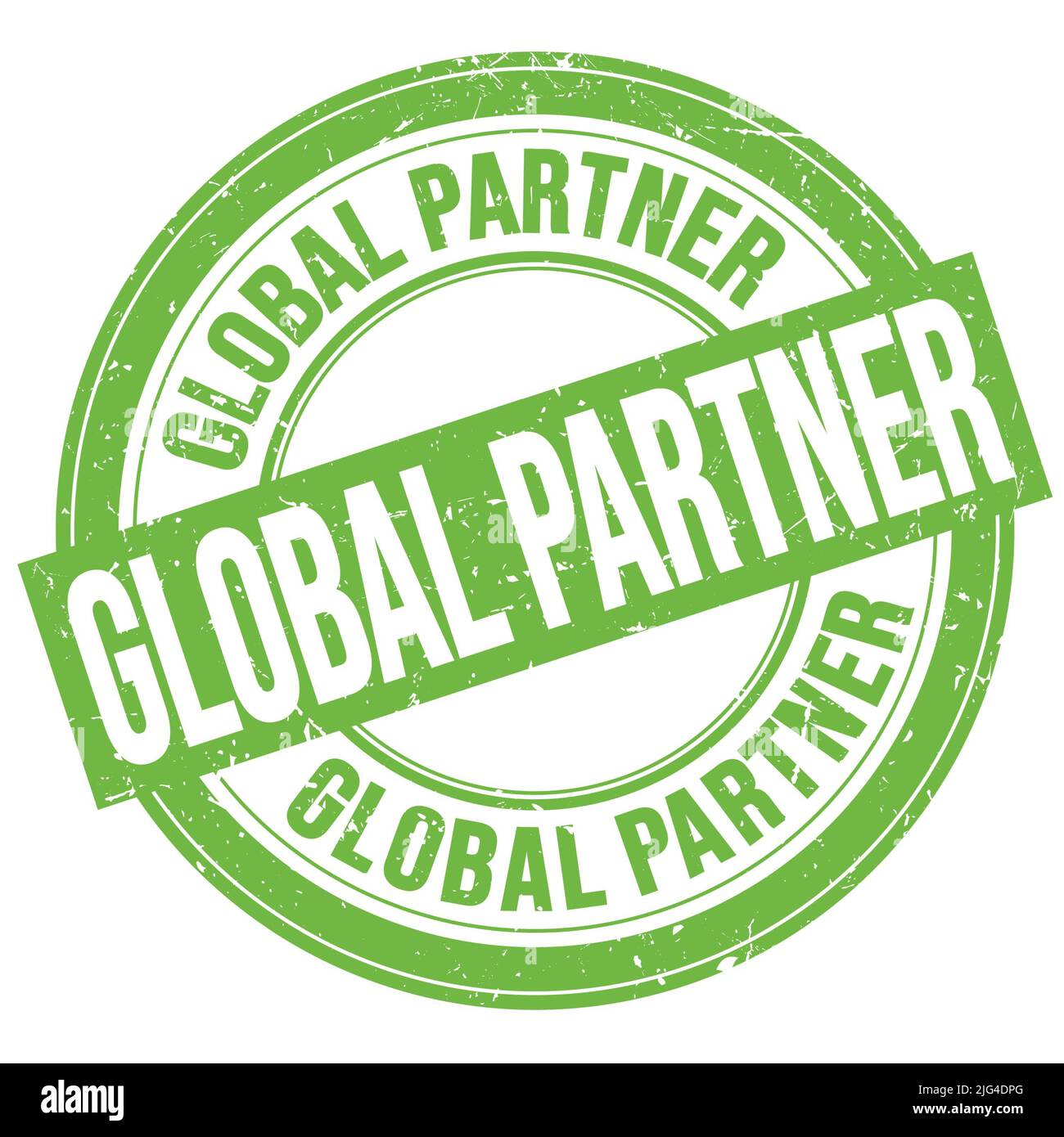 GLOBAL PARTNER text written on green round grungy stamp sign Stock ...