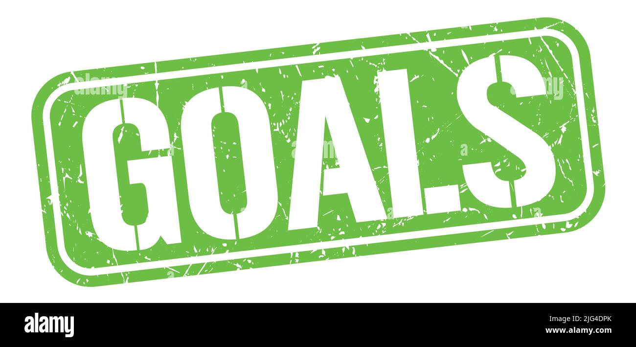 GOALS text written on green grungy stamp sign Stock Photo - Alamy