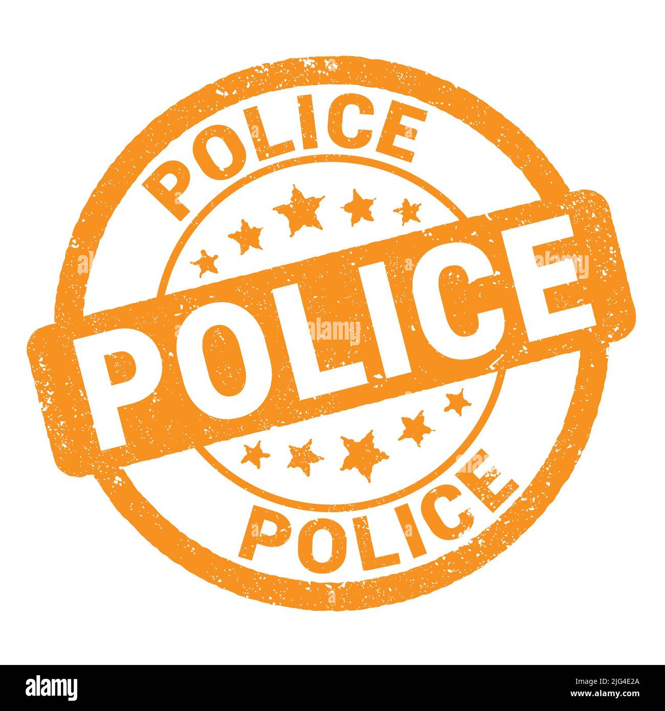 POLICE text written on orange grungy stamp sign Stock Photo - Alamy