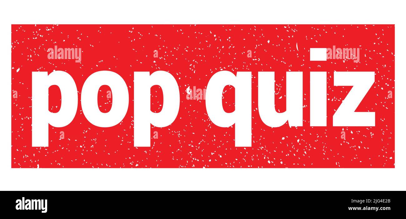 pop quiz text written on red grungy stamp sign Stock Photo - Alamy