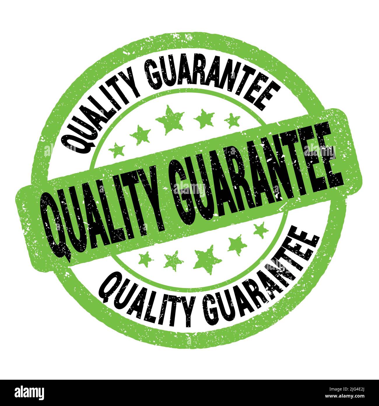 QUALITY GUARANTEE text written on green-black grungy stamp sign Stock ...