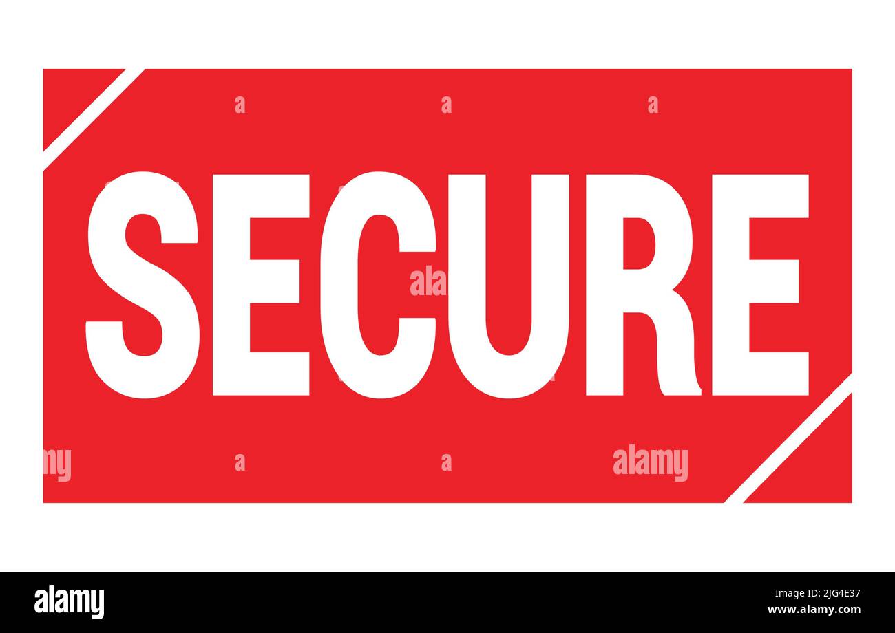 SECURE text written on red rectangle stamp sign Stock Photo - Alamy