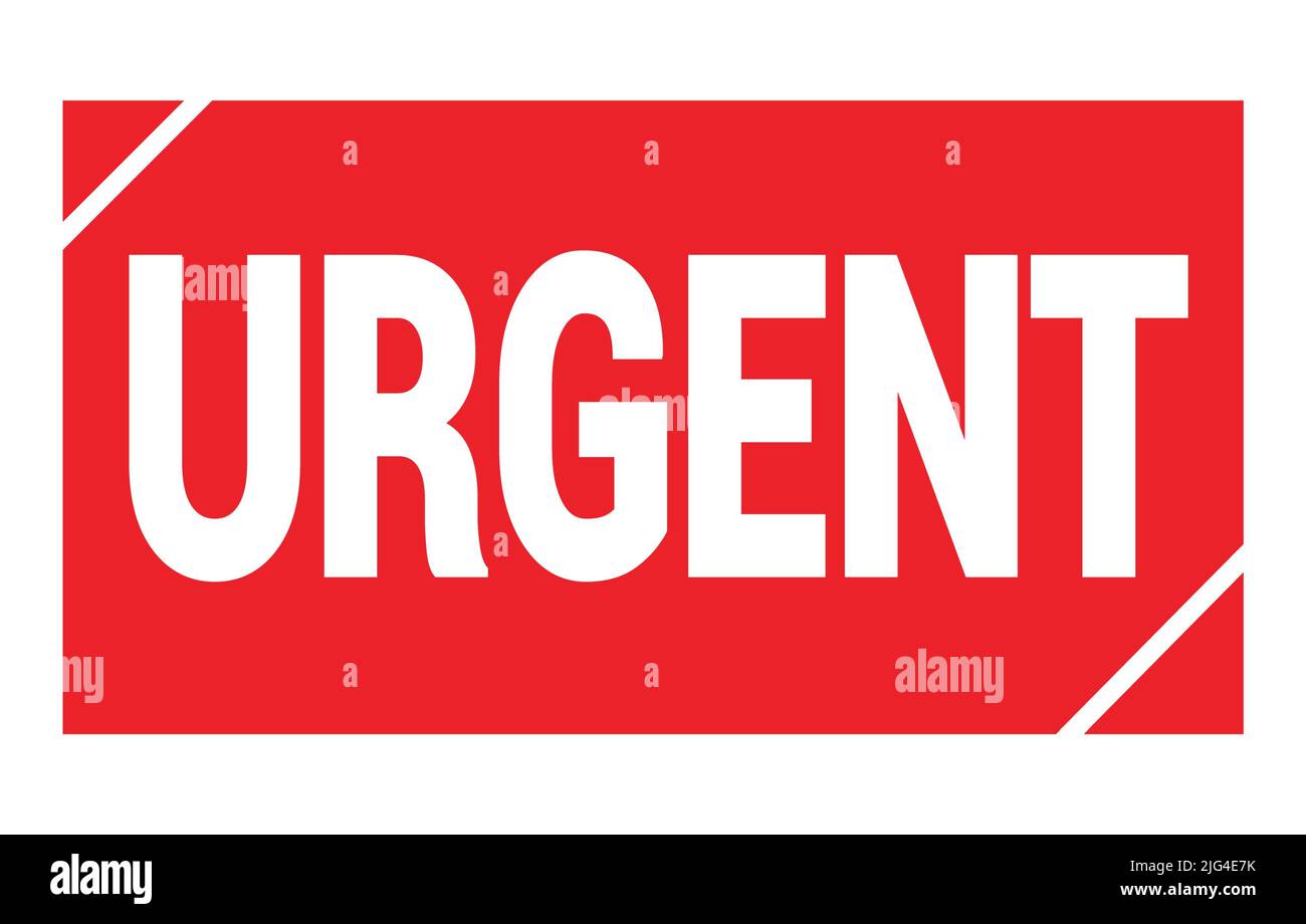 URGENT text written on red rectangle stamp sign Stock Photo - Alamy