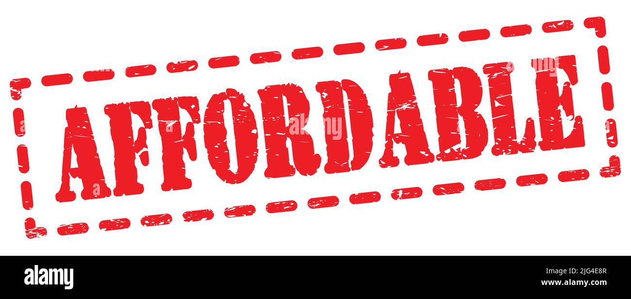 AFFORDABLE text written on red dash stamp sign Stock Photo - Alamy