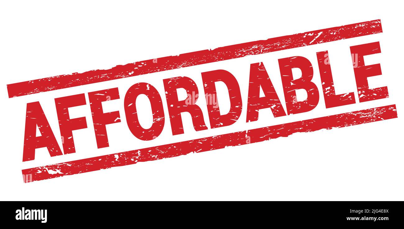 AFFORDABLE text written on red rectangle stamp sign Stock Photo - Alamy