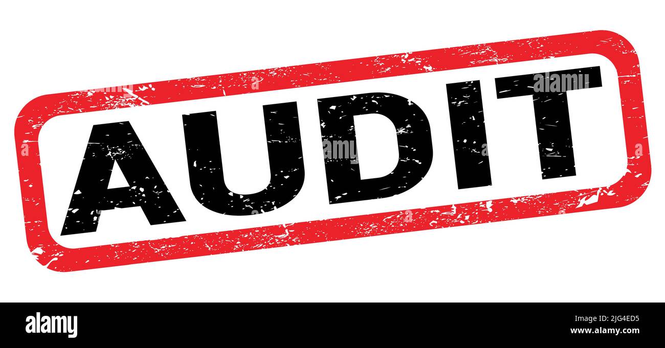 AUDIT text written on red-black rectangle stamp sign Stock Photo - Alamy