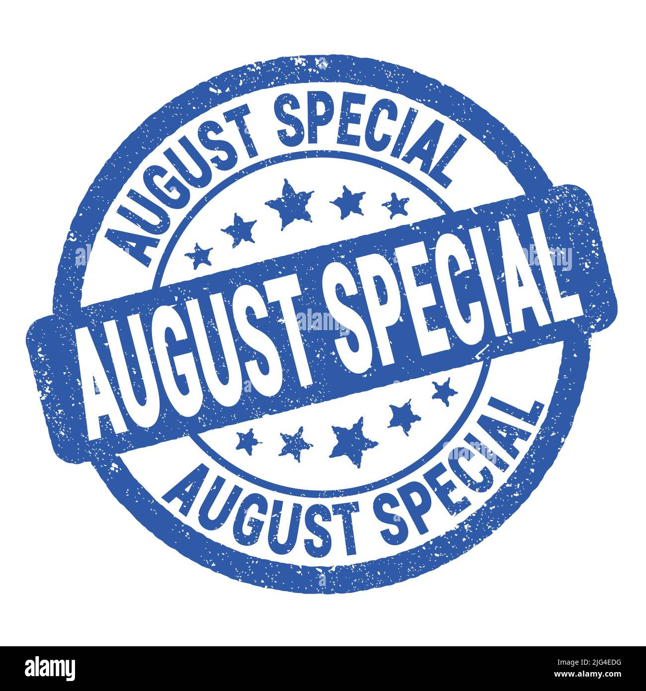 AUGUST SPECIAL text written on blue grungy stamp sign Stock Photo - Alamy