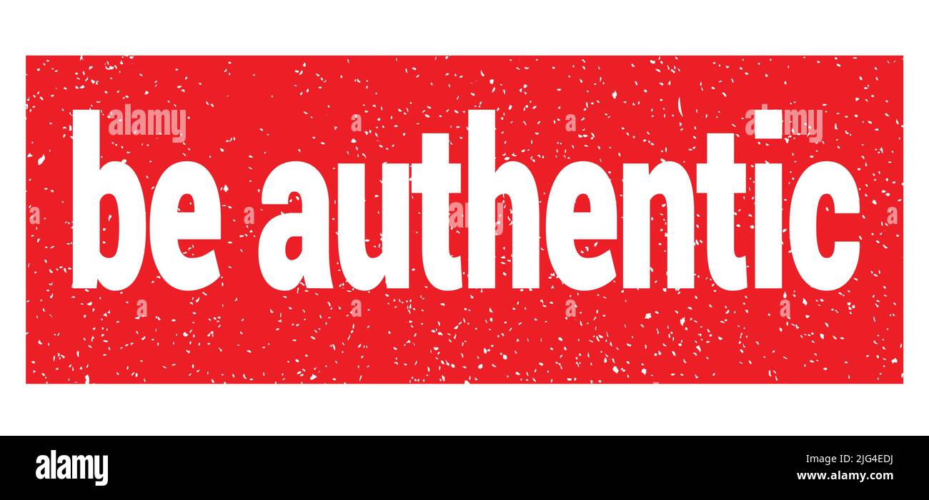 be authentic text written on red grungy stamp sign Stock Photo - Alamy