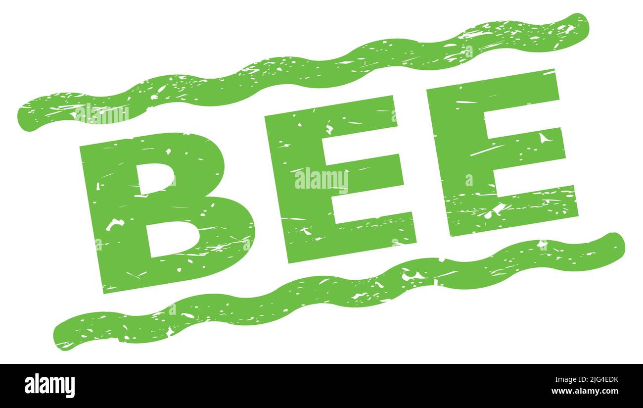 BEE text written on green lines stamp sign Stock Photo - Alamy