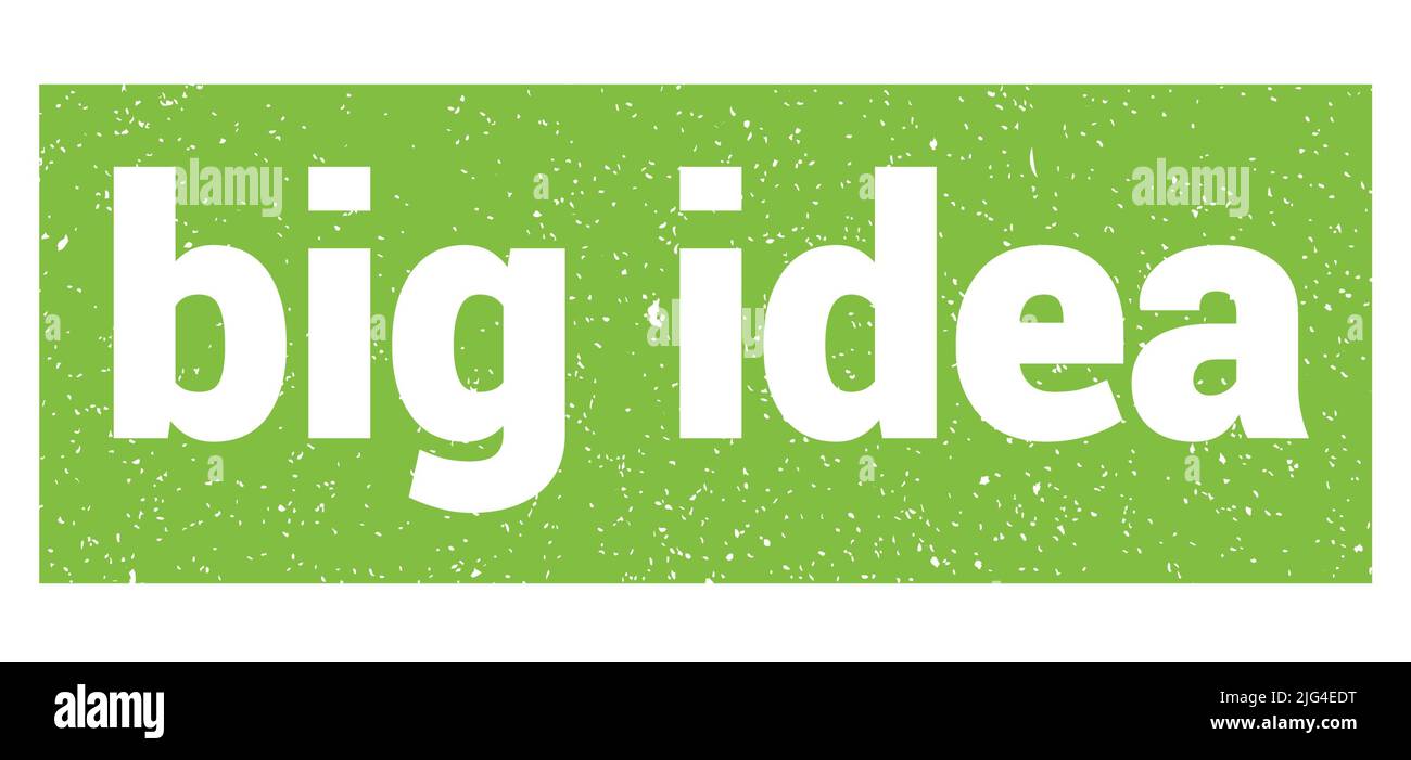 big idea text written on green grungy stamp sign Stock Photo - Alamy