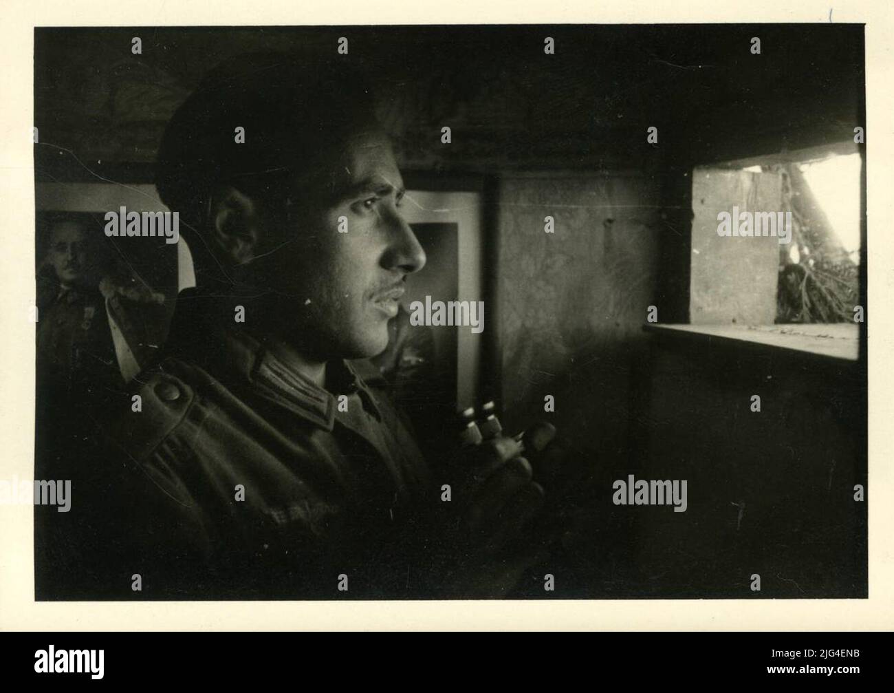 Portrait of Divisionary Soldier Observing Prismatics for a Tronera. On ...