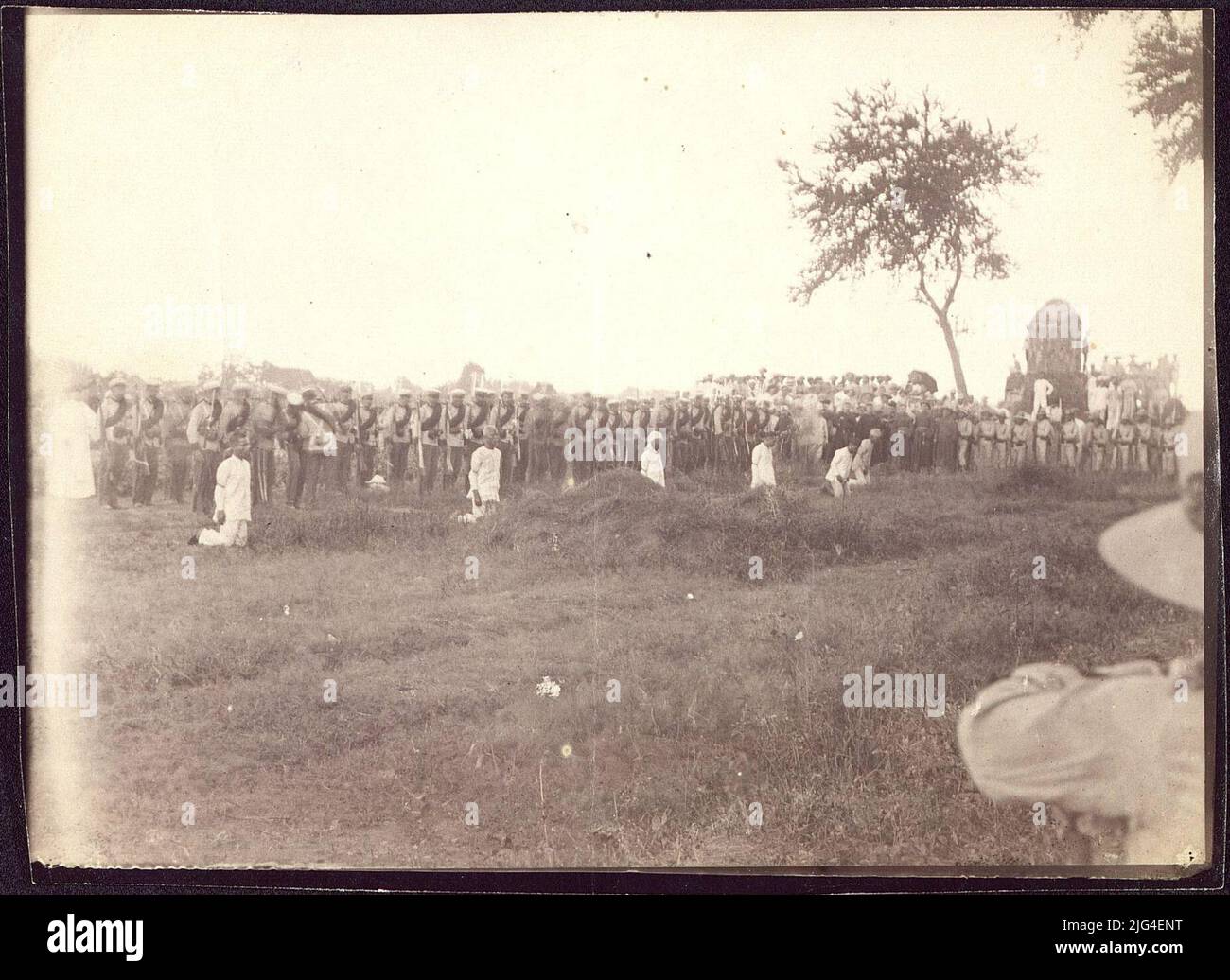 Insurgency shooting sequence. Exterior view. A shooting squad is ...