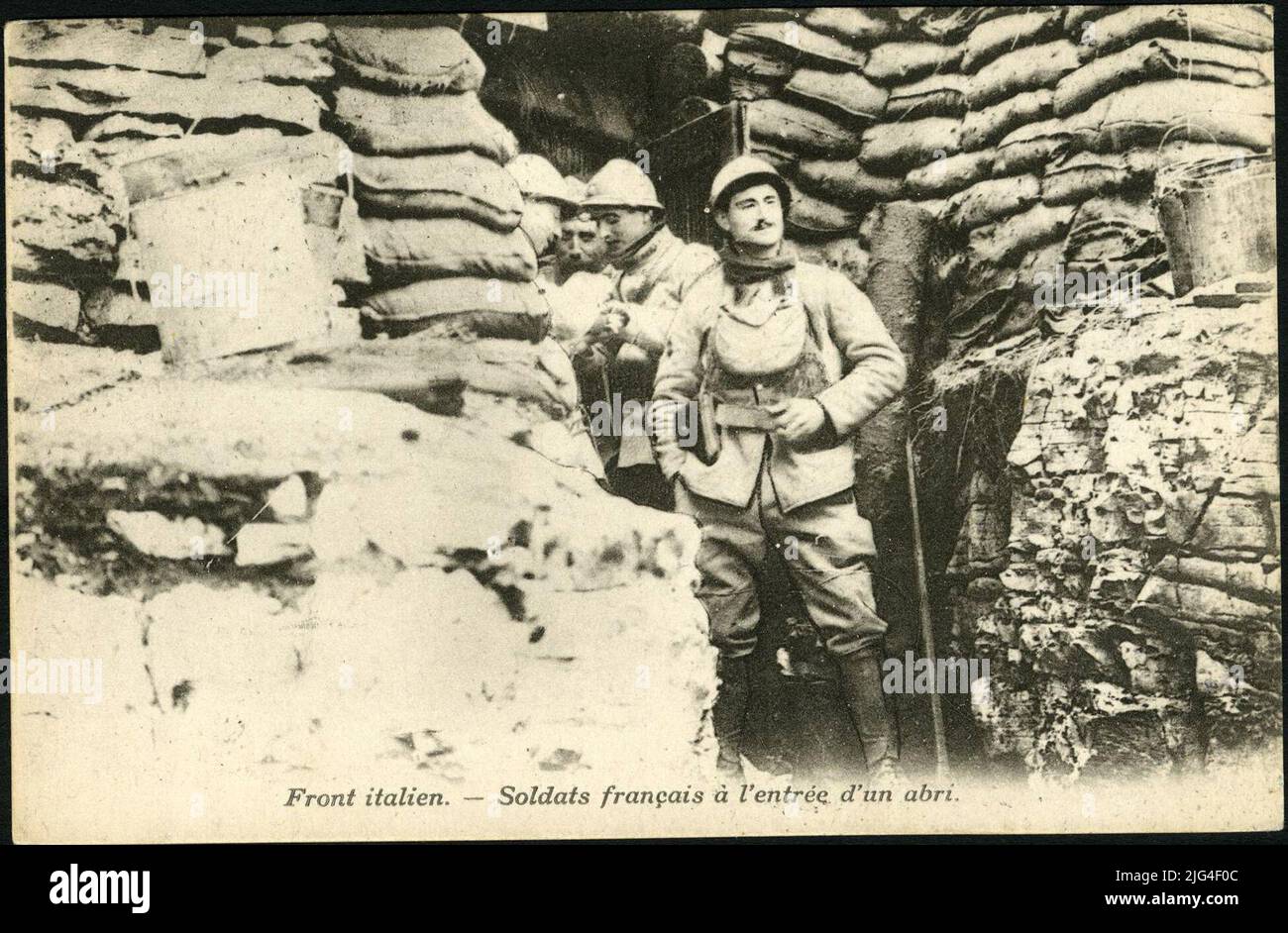 French soldiers postcard on the Italian Front, 1916. French soldiers on ...